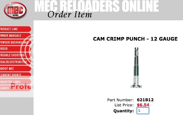 MEC parts: where to find long thread crimp punch ("-lT") | Shotgun Forum