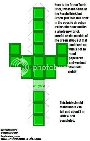 Green Tetris Brick Papercraft Photo by maninthebox6290 | Photobucket