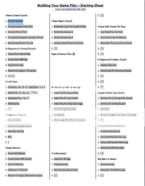 Free Starting a Grappling Game Plan Worksheet | Page 2 | Sherdog Forums ...